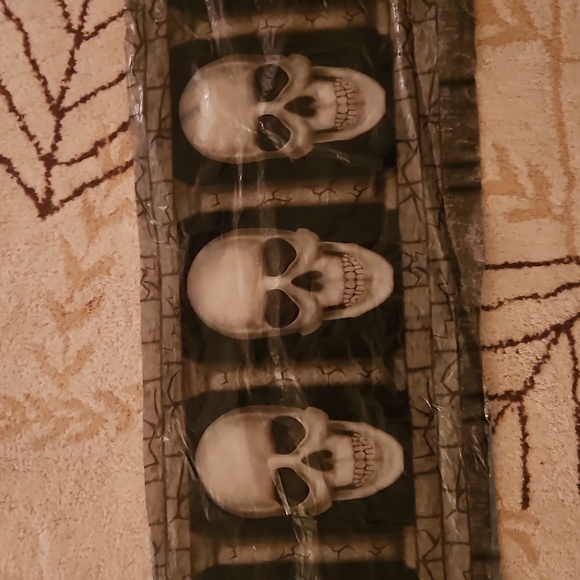 Other | Repeating Skull Crypt Gothic Halloween Banner Table Runner ...